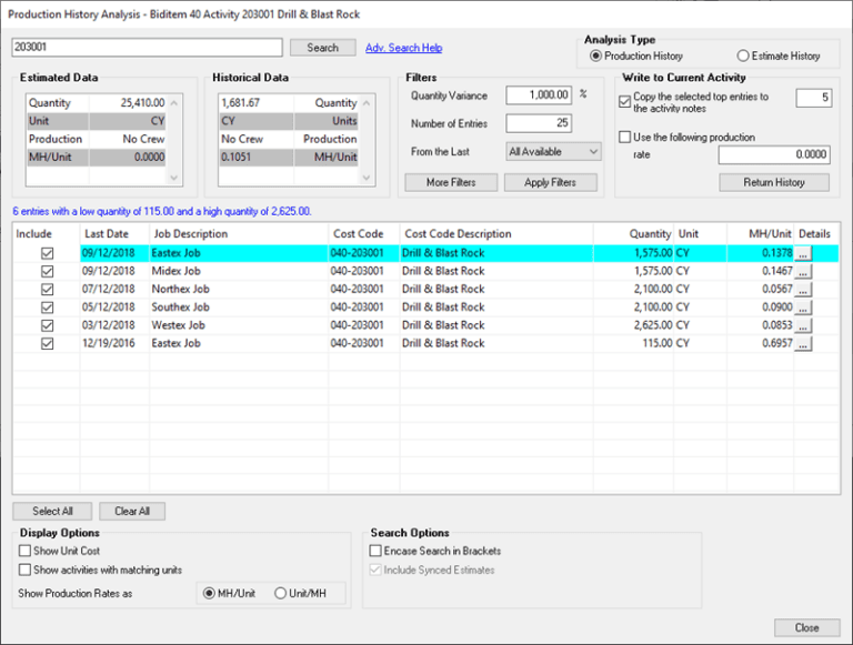 Use Production History to Improve Your Win Ratio | HCSS
